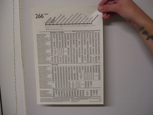 LONDON TRANSPORT BUS Stop Panel Timetable-Route 140-September 1985-Used ...