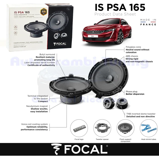 HAUT-PARLEURS AVANT FOCAL Plug Et Play IS PSA 165 Pour PEUGEOT 508 II EUR 362,76 - PicClick FR