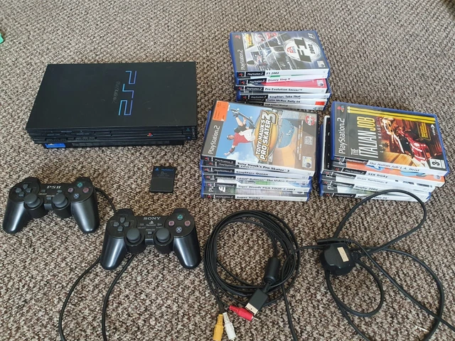 PS2 PLAYSTATION 2 Console Black 17x Games Bundle, 2x controllers ...