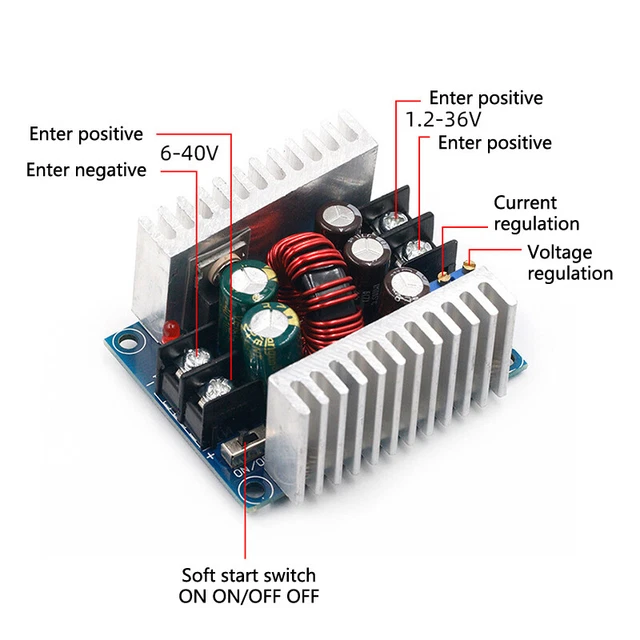 300W 20A DC-DC Buck Converter Step Down Module Constant Current LED ...