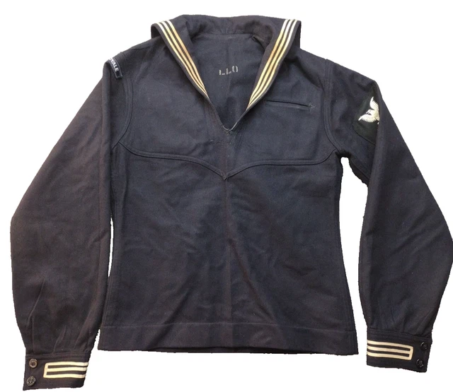 WW2 US NAVY Sailor Uniform Jumper USS ISLE ROYALE Wool 36R Top Medical ...