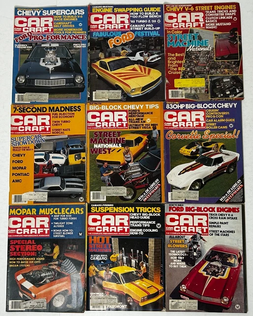 CAR CRAFT PERFORMANCE Magazine 1980 1981 1982 9pc Lot Enthusiast Muscle Hot Rod £27.53 - PicClick UK