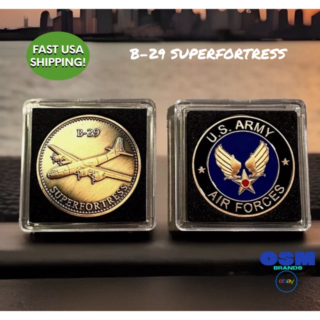 US ARMY AIR FORCES WW2 B-29 SUPERFORTRESS CHALLENGE COIN w Case New $12 ...