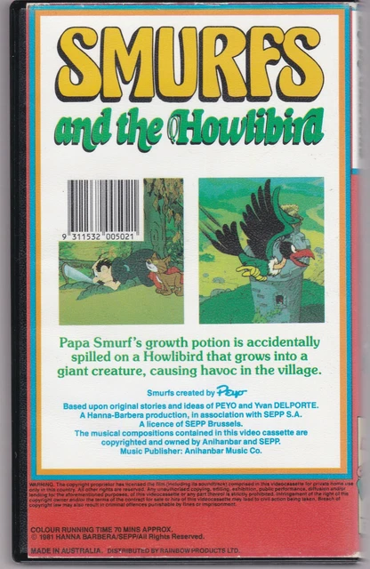 SMURFS AND THE Howlibird VHS Video Tape Vintage EUR 3,60 - PicClick FR