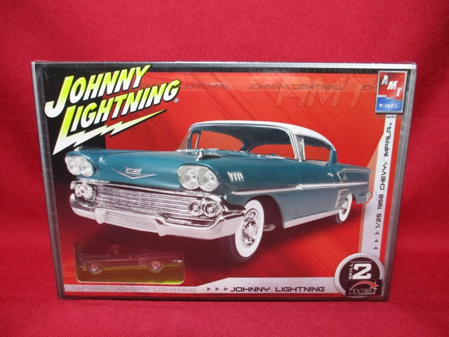1958 CHEVY IMPALA 1:25 + Johnny Lightning 1:64 Scale Diecast AMT Ertl ...