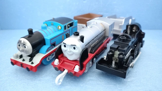 THOMAS & FRIENDS Plarail TOMY Thomas In Soot & Merlin Power Chassis ...