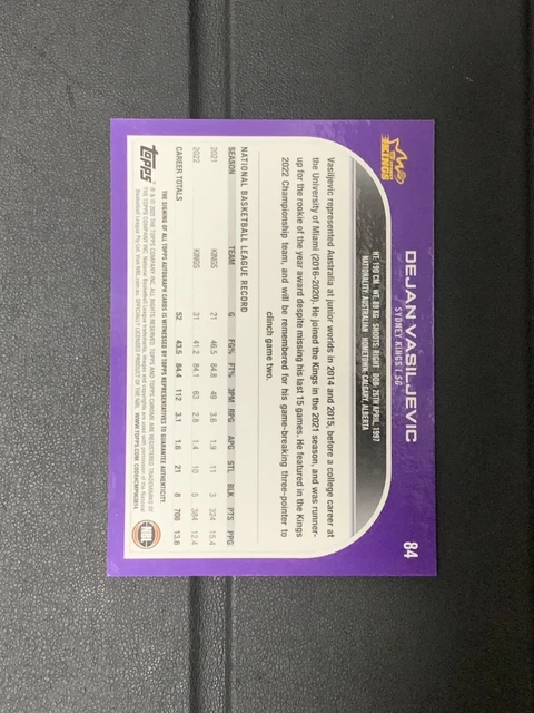 2022-23 TOPPS CHROME NBL Dejan Vasiljevic Refactor Autograph Sydney ...