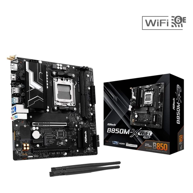 ASROCK B850M-X WIFI AMD AM5 Socket Motherboard MATX DDR5 M2 USB-C LAN ...