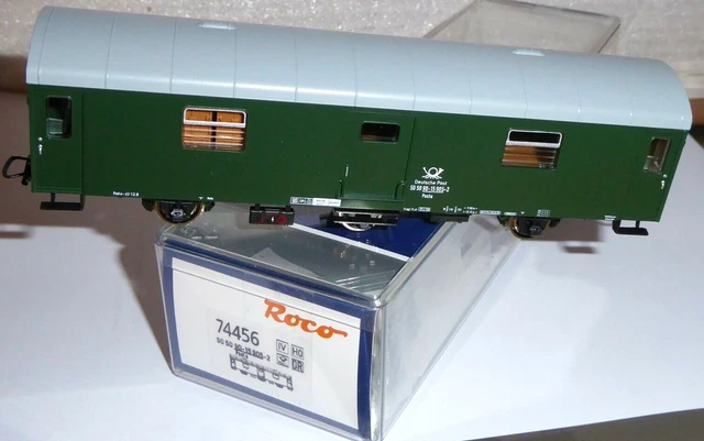 ROCO 74456 H0 Reko Mail Car 3-axle Posta of the DR German Post Epoch 4 ...