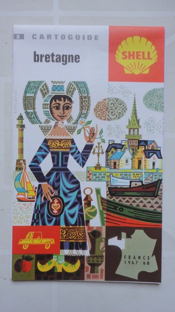CARTE SHELL CARTOGUIDE N°2 Bretagne Alain Cornic 1967 1968 EUR 7,50 ...