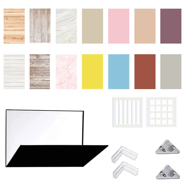 SMALL PRODUCT PHOTOGRAPHY Backdrops Kit Table Top Food Background Kit ...