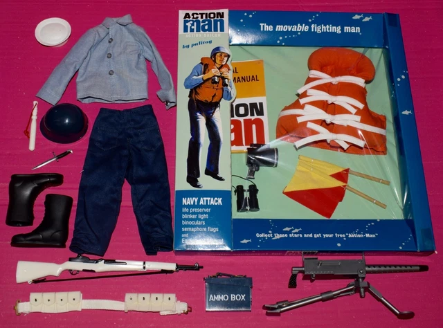 VINTAGE ACTION MAN 40th Carded/Boxed Navy Attack w/ Uniform And ...