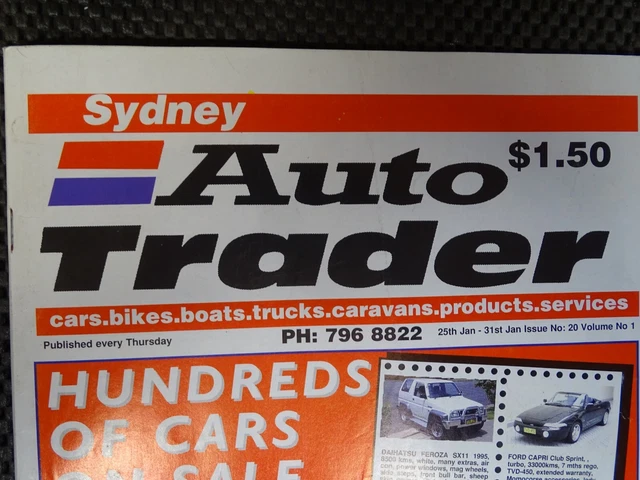 RARE OLD 1990'S SYDNEY AUTO TRADER; AUSTRALIAN MAGAZINE; 84 BLACK ...