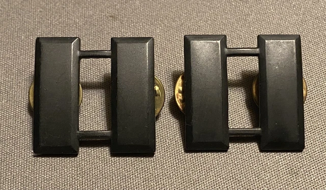 US ARMY VIETNAM War CAPTAIN's Rank Insignia Officer Subdued Metal Black ...