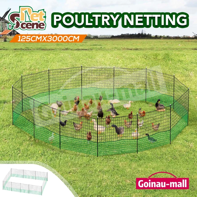CHICKEN COOP CAGE Poultry Net Pen Run Hen Chook Fence Enclosure Mesh 1 ...