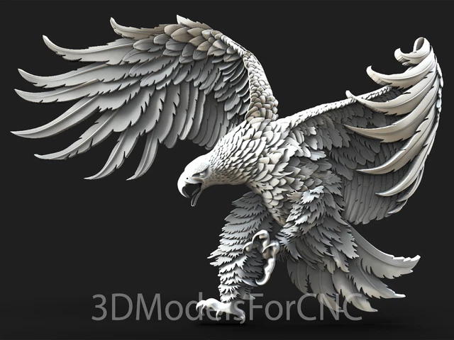 3d Model Stl File For Cnc Router Laser And 3d Printer Eagle 13 £2 47