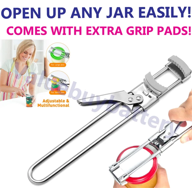 STAINLESS STEEL CAN Opener Multifunctional Adjustable Jar Lid Gripper ...