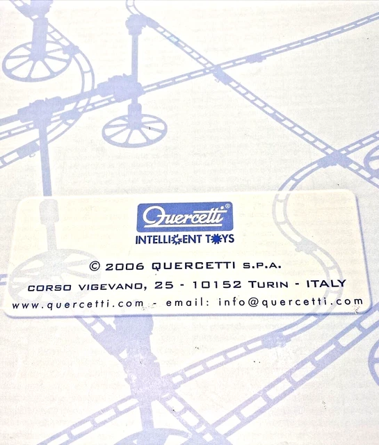 INSTRUCTION BOOKLET MANUAL Quercetti Skyrail Roller Coaster Multiple ...