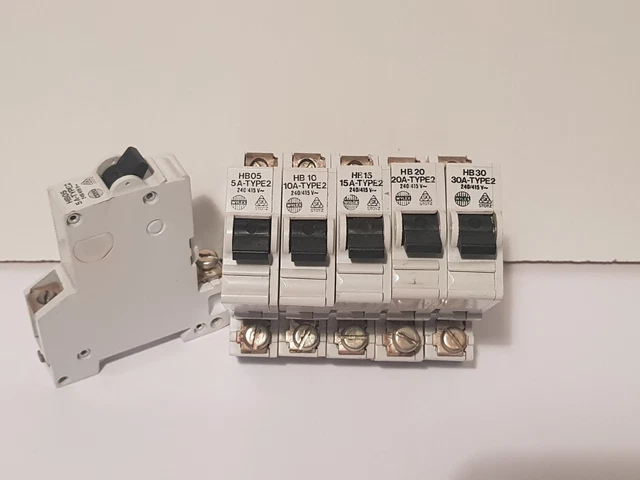 WYLEX HB TYPE 2 Mcb's Circuit Breakers 5A 10A 15A 20A 30A 40A 50A & 60A ...