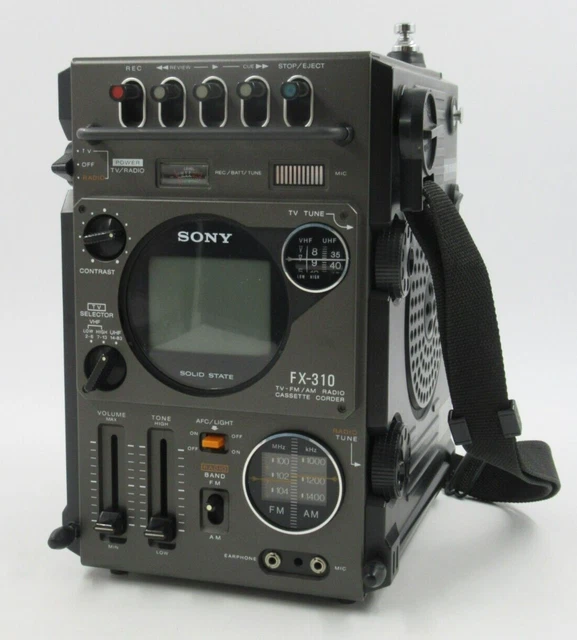 SONY FX-310 PORTABLE Analog TV & Radio Receiver/Cassette Recorder - UHF ...