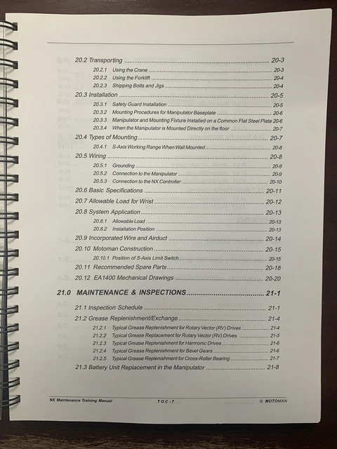 MOTOMAN NX100 ROBOT Controller Maintenance Training Manual $79.00 - PicClick CA
