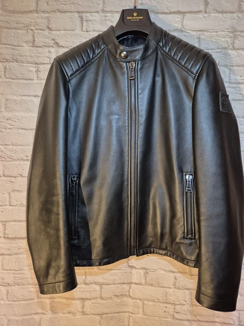 BELSTAFF ADVANCER BLOUSON Black Leather Racer Jacket UK 36 Small £286. ...