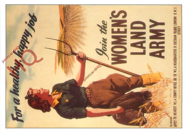 PICTURE POSTCARD:-WAR POSTER, WLA WOMEN'S LAND ARMY (REPRO) [ROBERT ...
