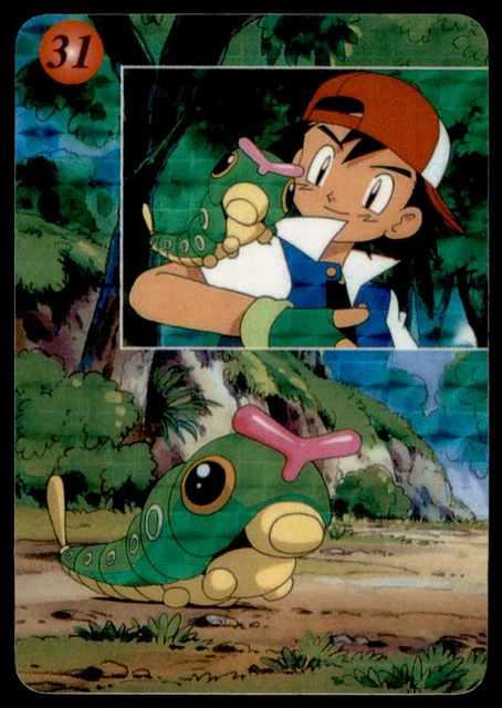 1999 POKEMON VENDING Machine Sticker Ash Caterpie Unlicensed Japanese ...