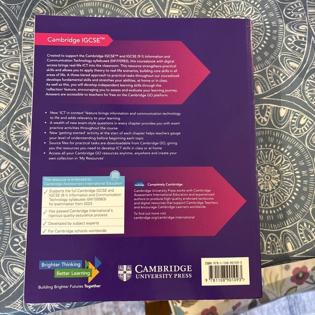 CAMBRIDGE IGCSE ICT Coursebook with digital access (3rd Edition) £19.34 ...
