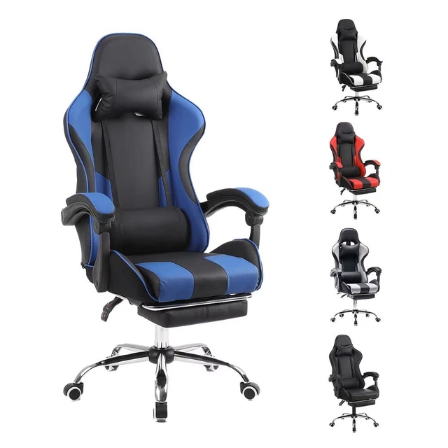 GAMING CHAIR SWIVEL Recliner Racing Office PC Video Game Chair with ...