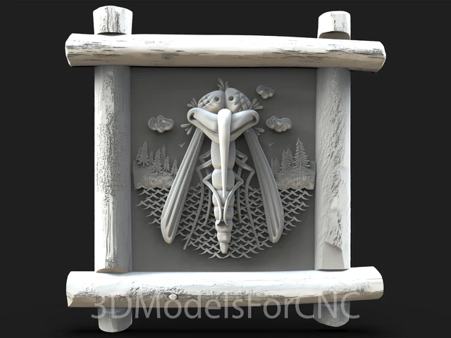 3d Model Stl File For Cnc Router Laser And 3d Printer Happy Mosquito £2