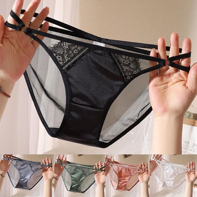 1/5ER-PACK DURCHSICHTIGE DAMEN-SATIN-HÖSCHEN String Bikinis sexy Spitze Unterwäsche EUR 5,45 ...