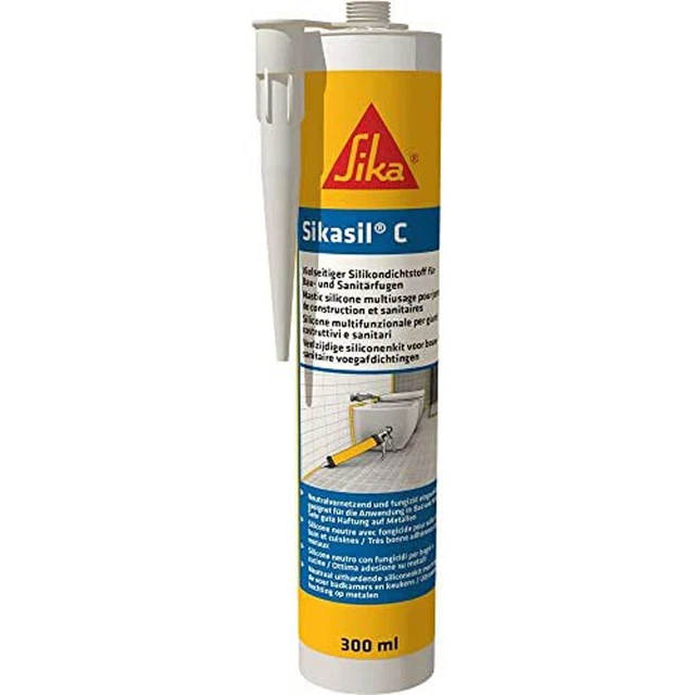 SIKASIL C 300ML Transparent Neutral-Curing Silicone Sealant £5.66 ...