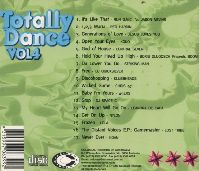 TOTALLY DANCE, VOL 4 CD $11.95 - PicClick AU