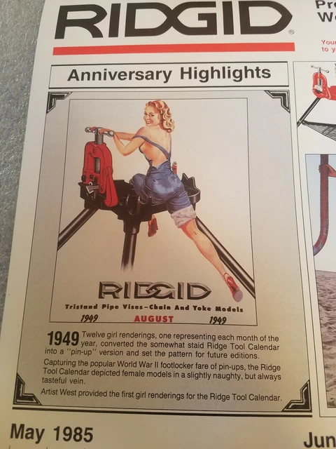 RIGID TOOL PIN Up Girl Sexy Bikini Swimsuit 80s Calendar Poster ...