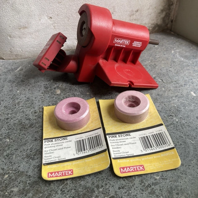 MARTEK BENCH CHISEL and Plane Blade Sharpener With 3 x Spare Grinding ...