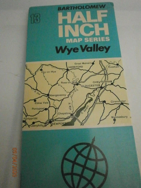 VINTAGE MAP BARTHOLOMEW Half Inch Map Series Wye Valley No: 13 Dated ...