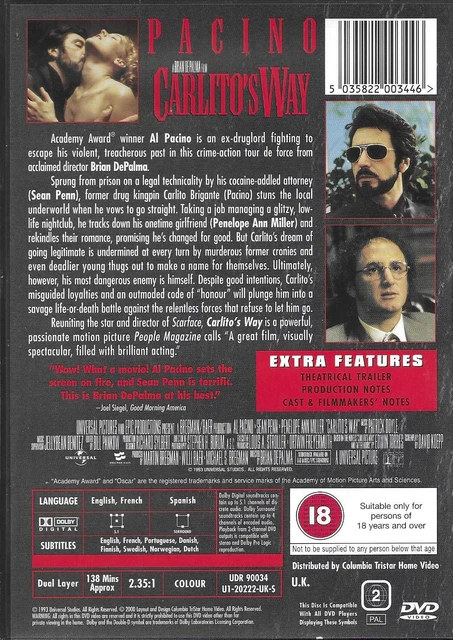 CARLITO'S WAY - Al Pacino, Sean Penn, Brian De Palma, Penelope Ann ...