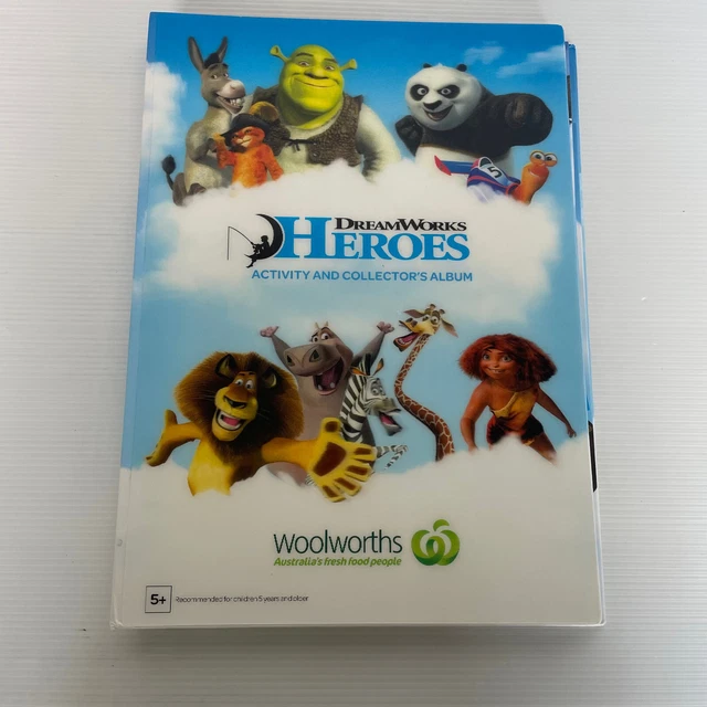 WOOLWORTHS DREAMWORKS HEROES Activity & Collectors Album Complete 42 ...