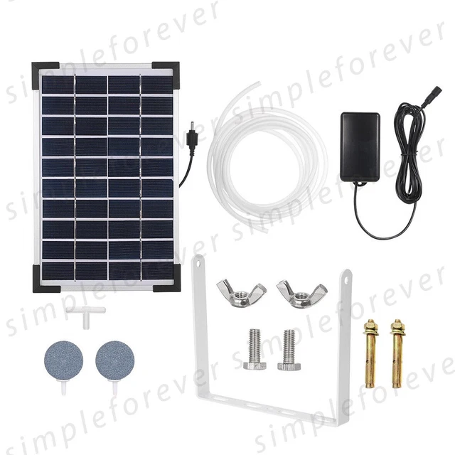 SOLAR POWERED AIR Pump Oxygenator Pond Water Oxygen Pump Aerator Pond ...