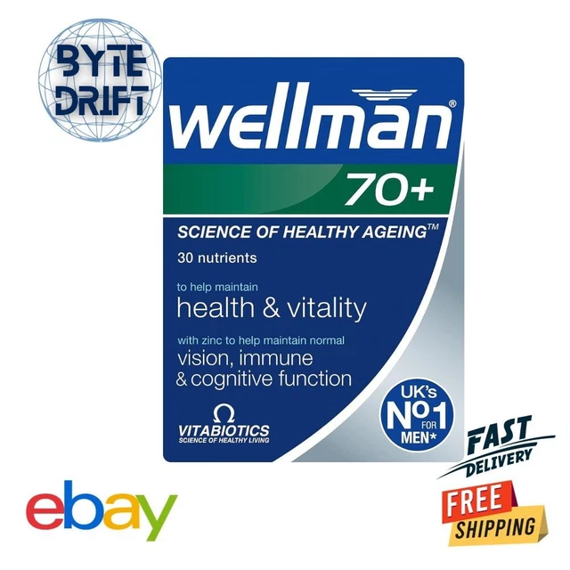 VITABIOTICS WELLMAN 70 Plus 30 Count Immune Brain Health Support ...