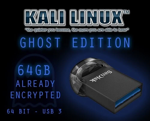 KALI LINUX USB 2024.2 +ENCRYPTED Persistence Ghost Key-64GB Portable Hacking Key £29.99 ...