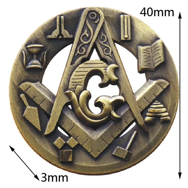 SQUADRA E COMPASSO e G medaglia con simboli Massoneria in metallo EUR ...