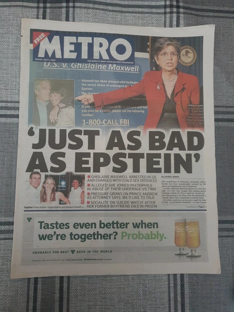 METRO NEWSPAPER FRIDAY 3rd July 2020 £6.99 - PicClick UK
