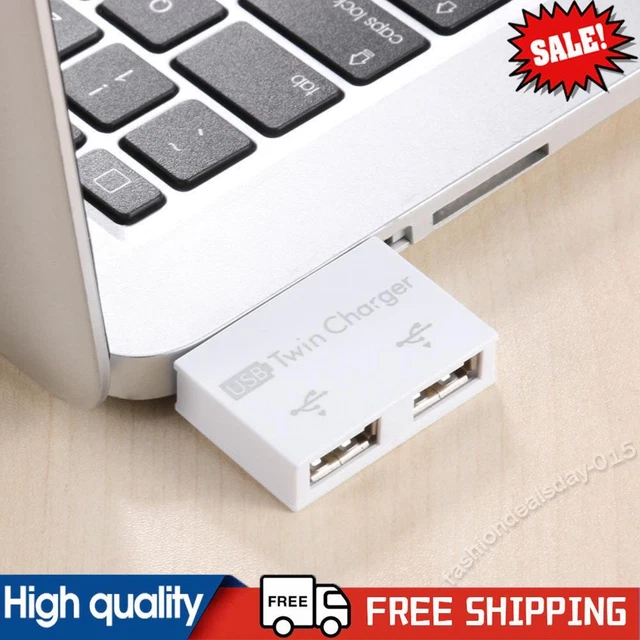 DUAL 2 PORT USB DC 5V Charging Splitter Hub Adapter Converter Connector ...