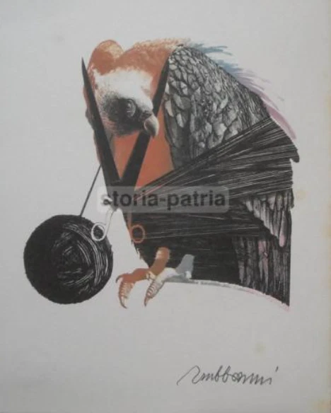 ARTE MODERNA_BELLA GRAFICA A Colori_Trubbiani_Allegoria Della Lettera V ...