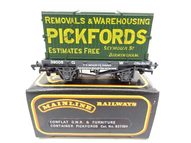 OO GAUGE MAINLINE Gwr Conflat Wagon & Pickfords Container (Rare Item ...