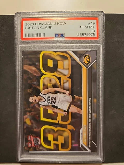 2023 BOWMAN U NOW #49 Caitlin Clark Breaks punteggio record NCAA PSA 10 ...