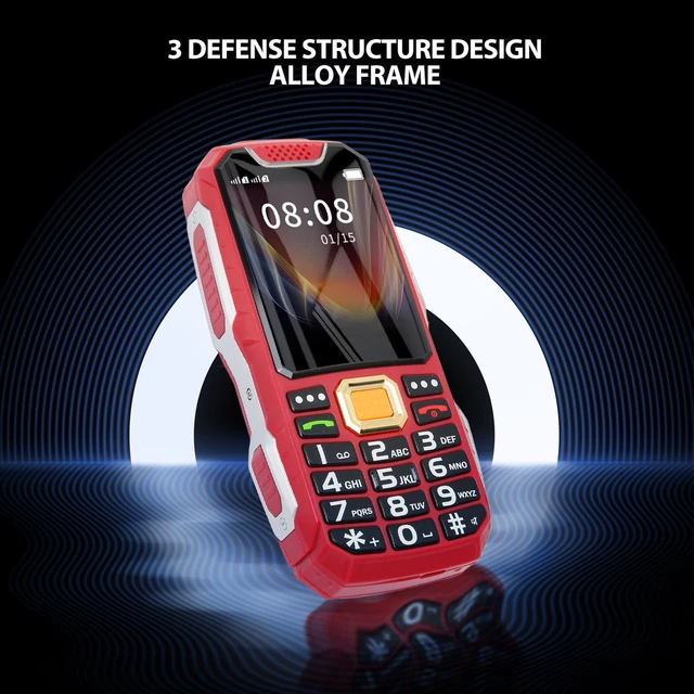 (ROUGE)TÉLÉPHONE PORTABLE À Gros Boutons Débloqué Aide 'urgence SOS EUR ...
