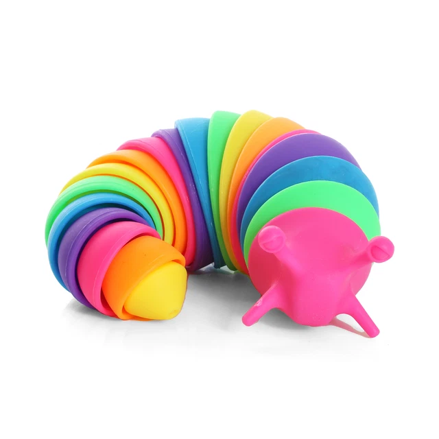 FIDGET SLUG TOY Sticky Stretch Caterpillar Decompression Sensory Stress ...